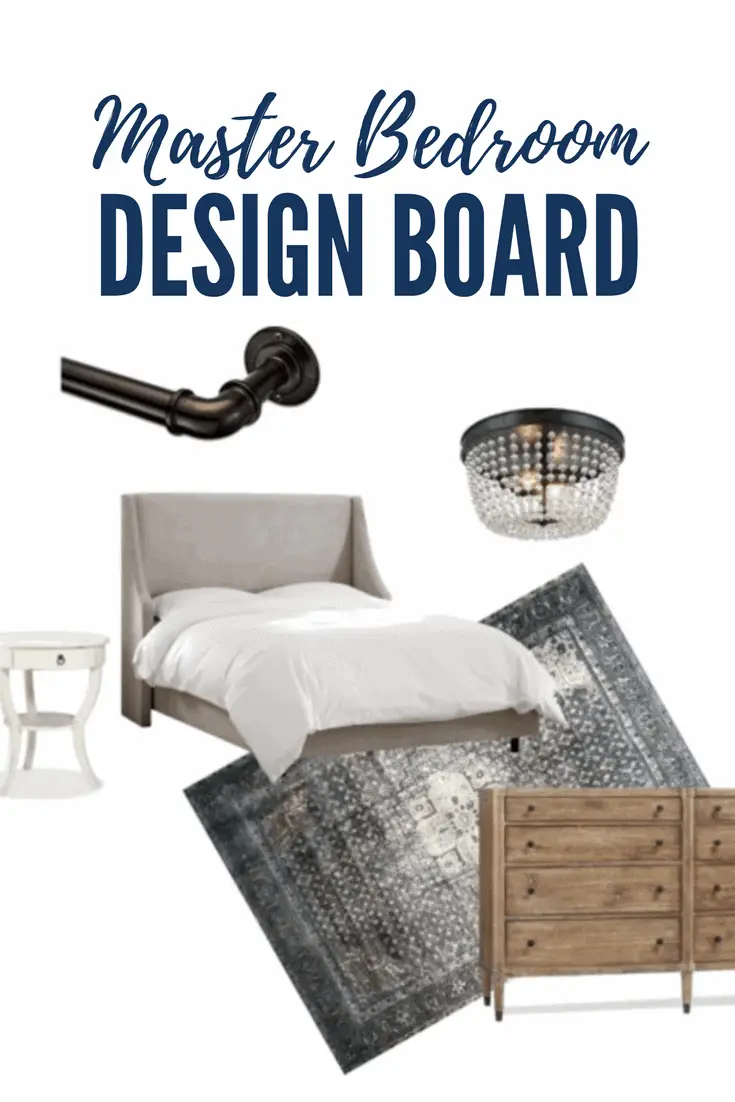 Master Bedroom Design Board - A Nod to Navy