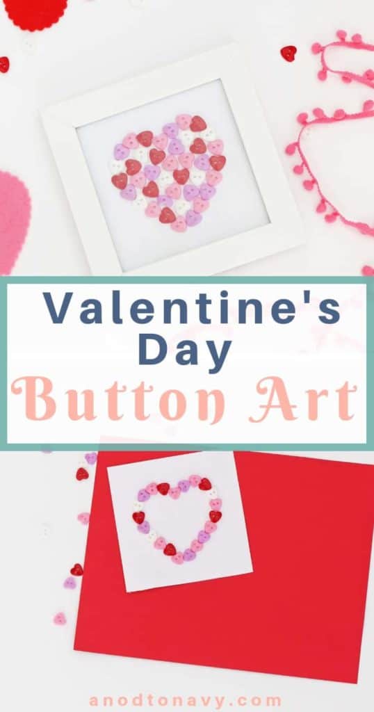 Valentine's Day Button Heart Art - A Nod to Navy