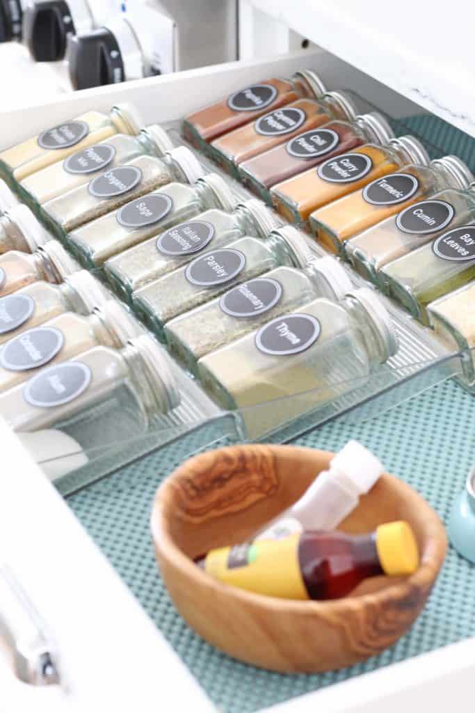 Simple Ideas For Organizing A Spice Drawer - A Nod to Navy